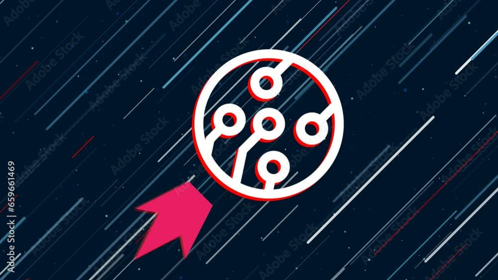 Electrical board symbol flies through the universe on a jet propulsion ...