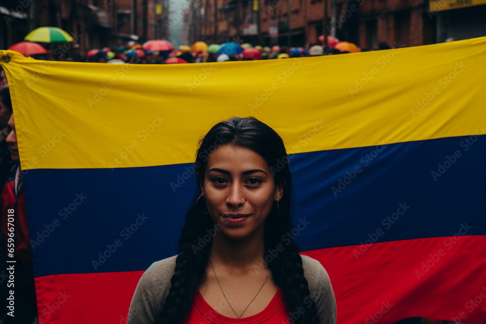 Colombian people with their flag. pride and passion through their flags ...