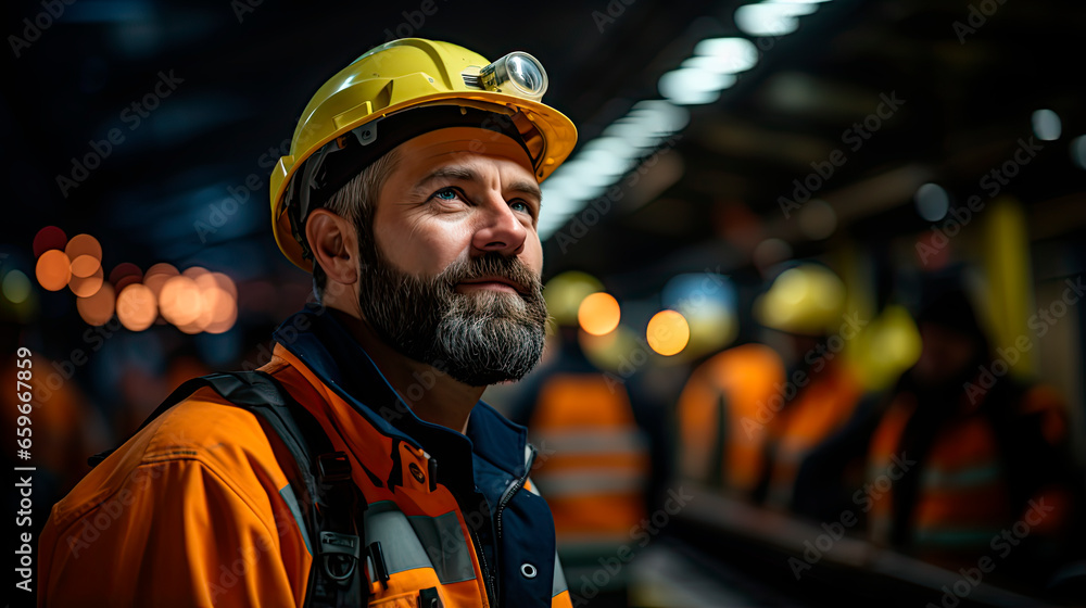 Portrait engineer under inspection and checking construction process ...