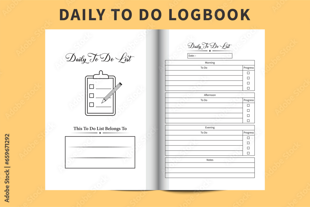 To do work list and diary interior vector. Daily work progress tracker ...