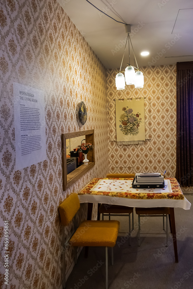 DDR Museum or GDR Museum (2006) located at the river Spree, opposite ...