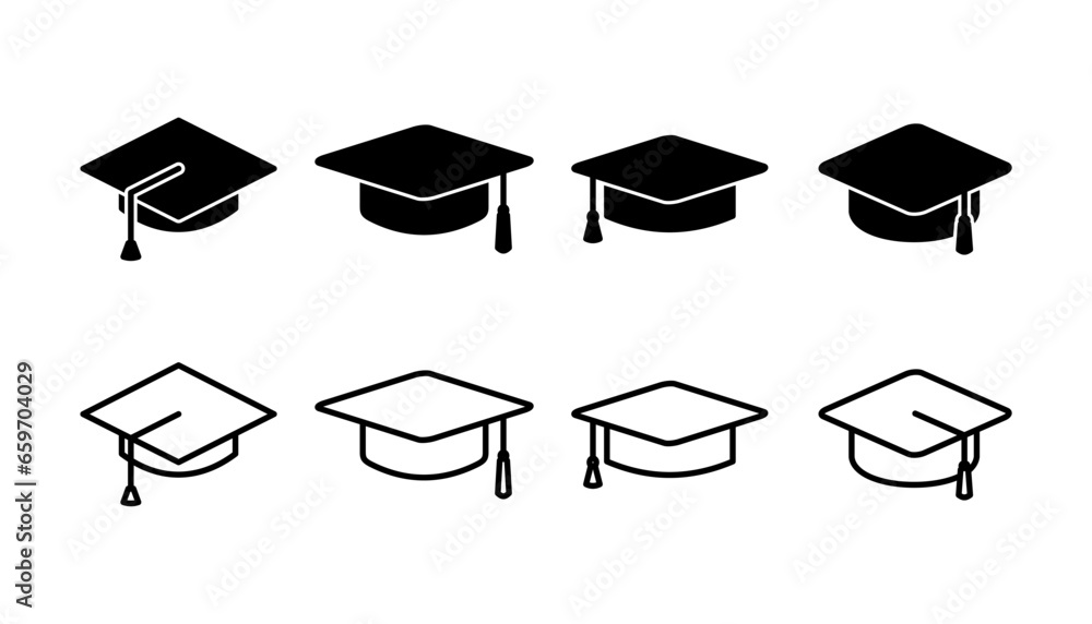Education icon vector. graduation cap icon vector Stock Vector | Adobe ...