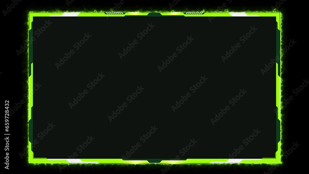 Green Twitch Overlay Stream Overlay Hd with Electric vídeo do Stock ...