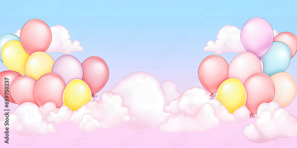 Anime balloon Birthday celebration balloons background backdrop ...