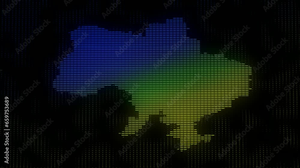 Ukraine map Digital background Loop 4k. Futuristic Motion View Digital ...