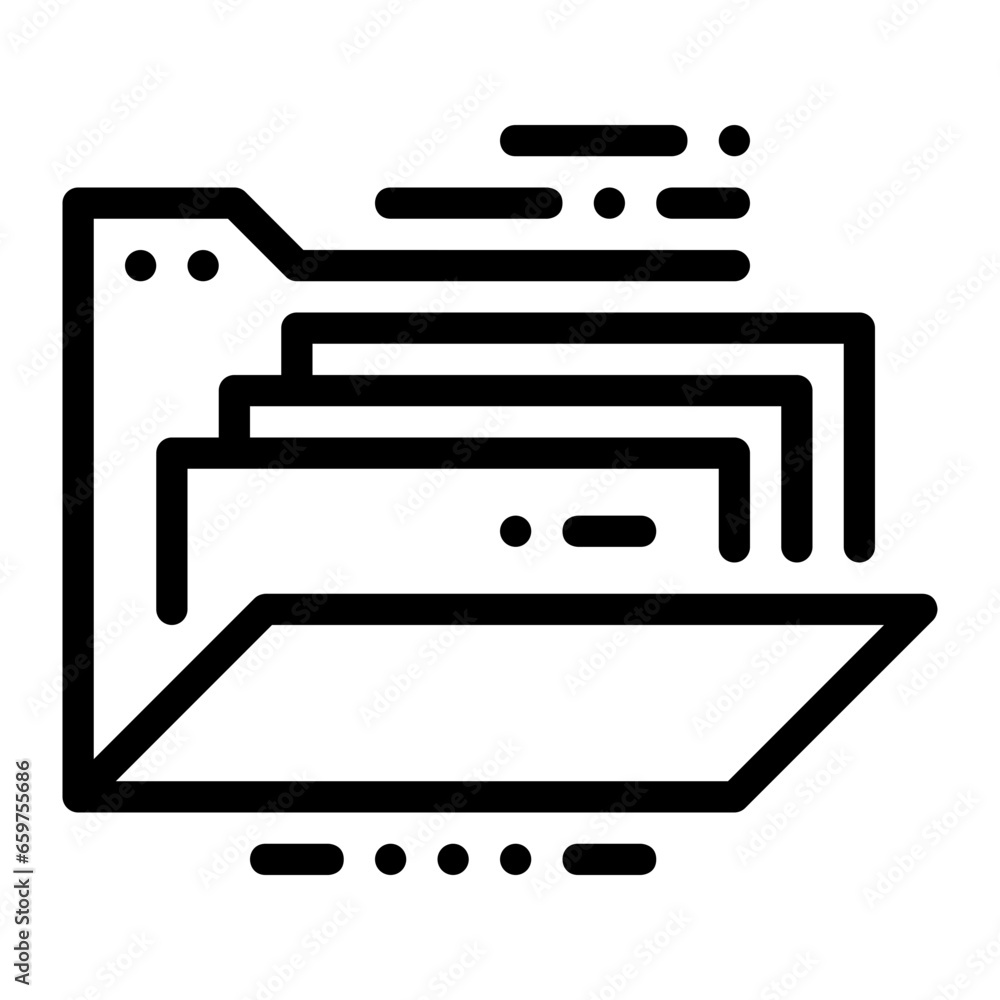 Business folder icon in outline style representing Office work ...