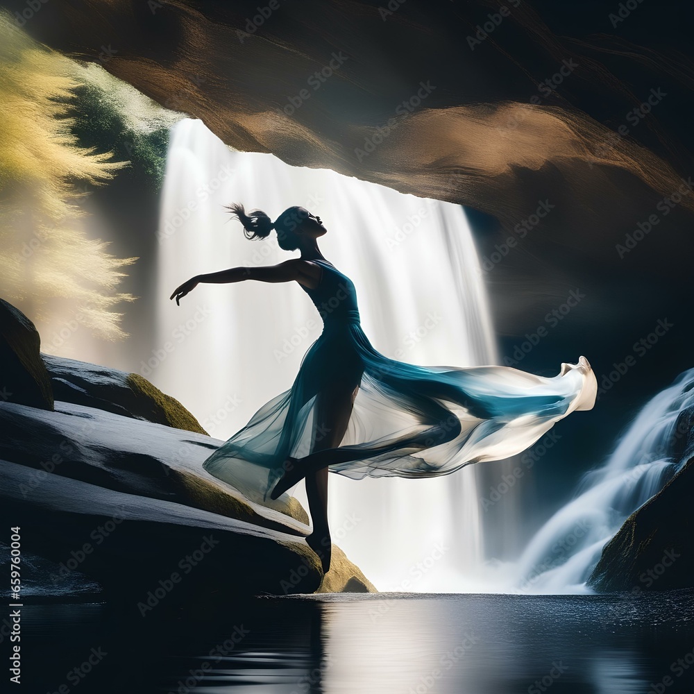 double exposure image that combines the graceful form of a dancer with ...