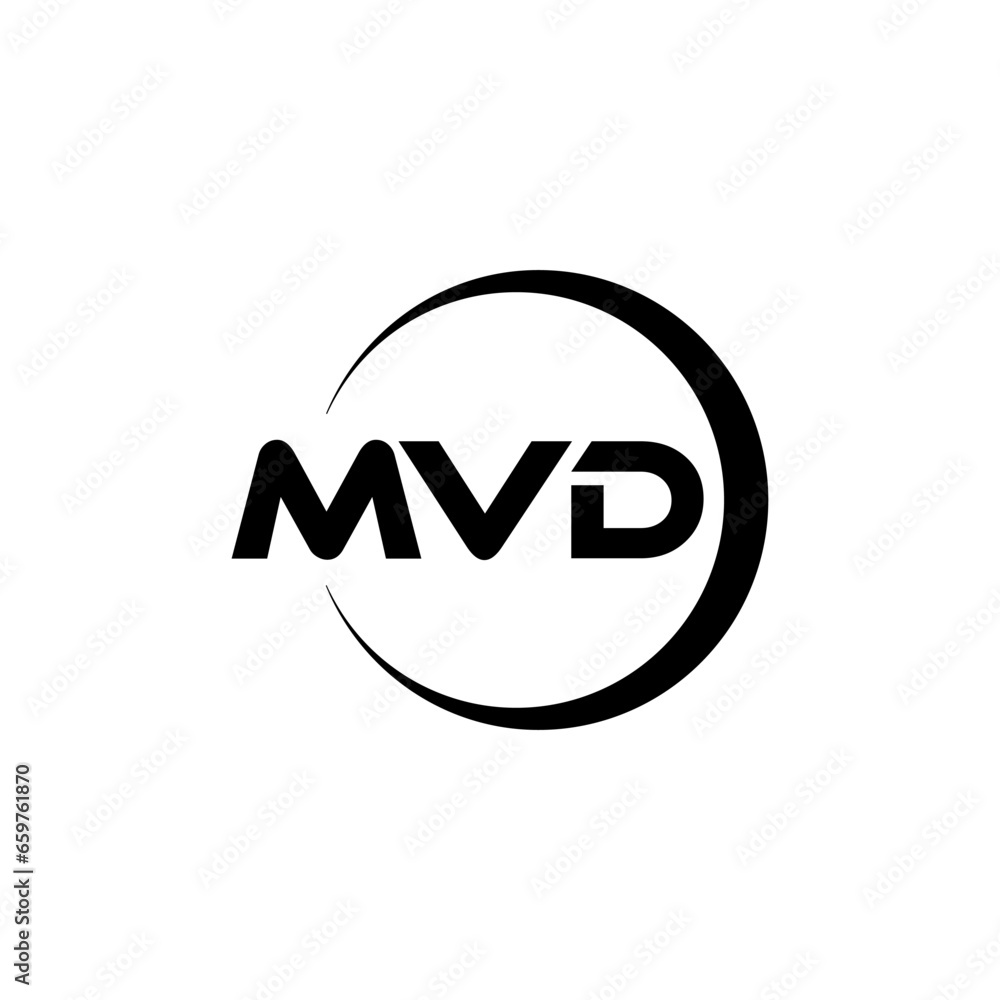 MVD letter logo design with white background in illustrator, cube logo ...
