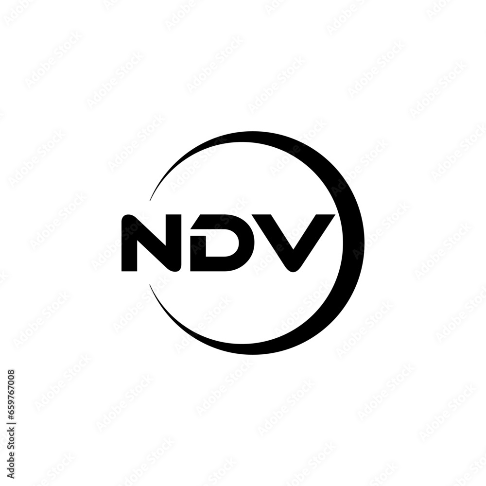 NDV letter logo design with white background in illustrator, cube logo ...
