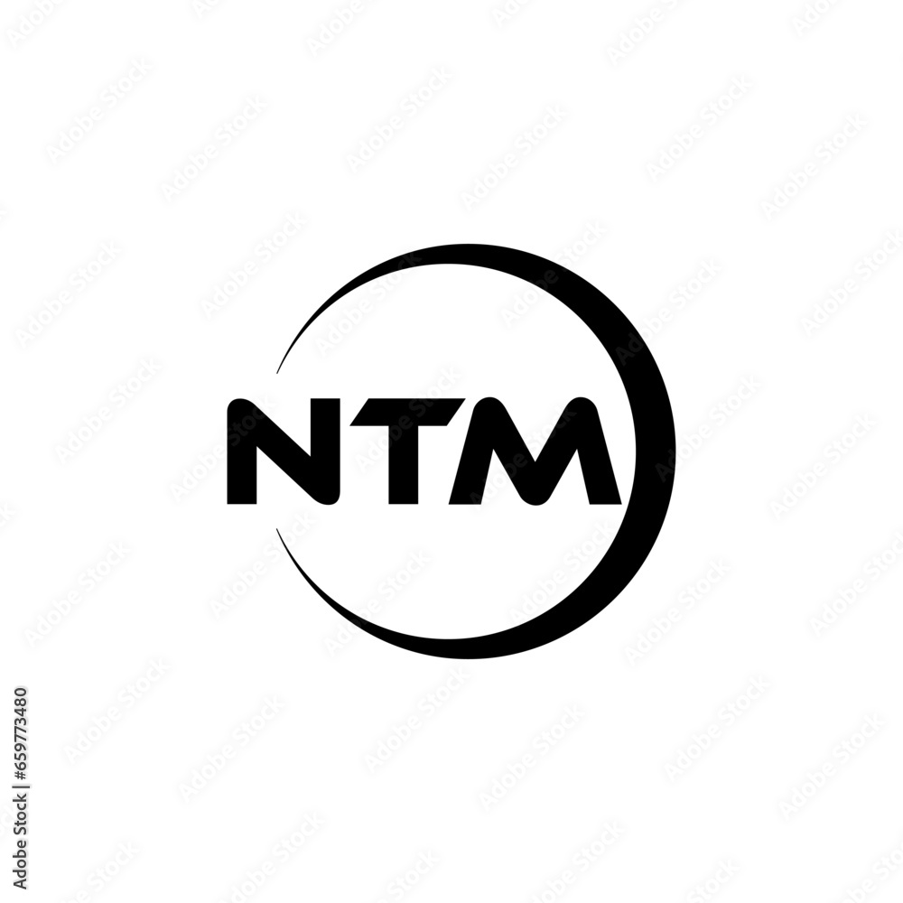 NTM letter logo design with white background in illustrator, cube logo ...