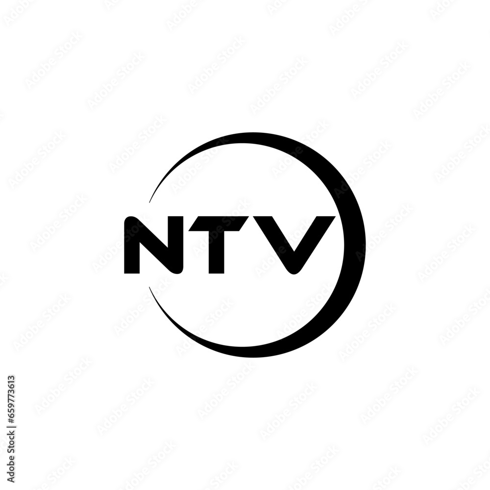 NTV letter logo design with white background in illustrator, cube logo ...