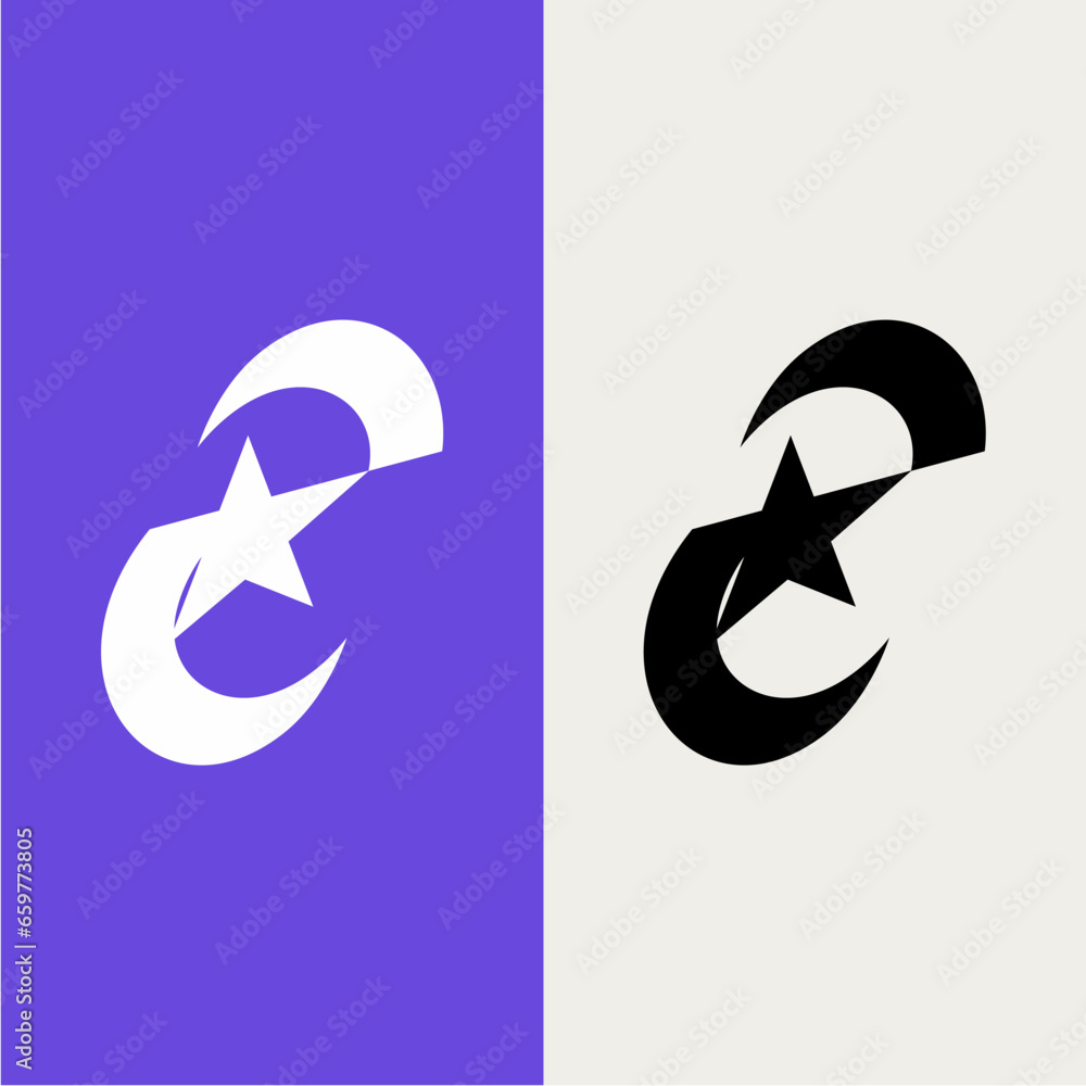 vector letter form logo design with vintage style star inspiration that ...