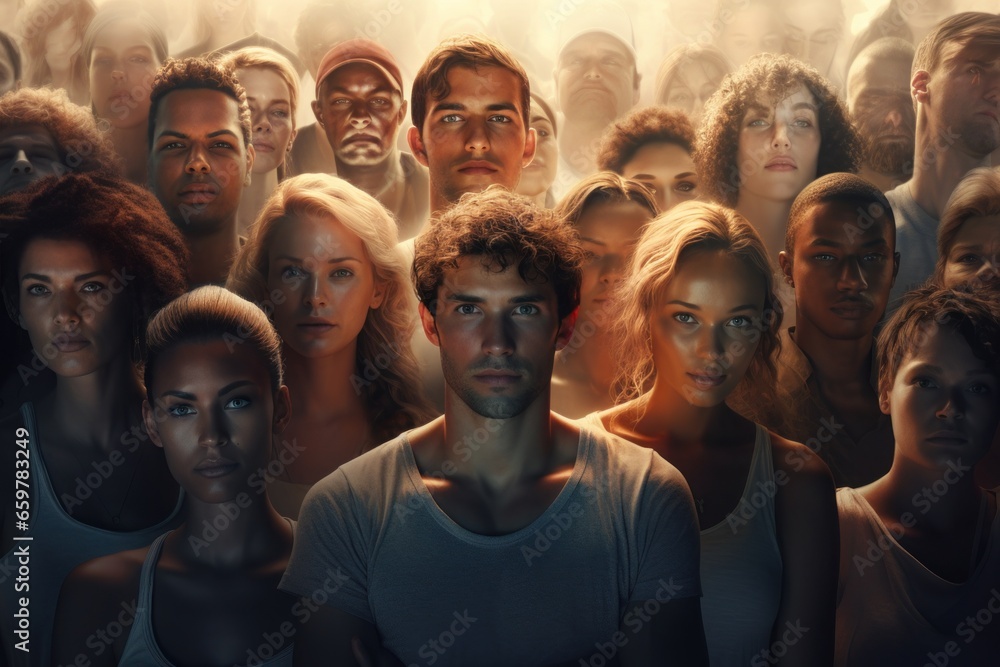 A picture of a group of people standing together in front of a large ...