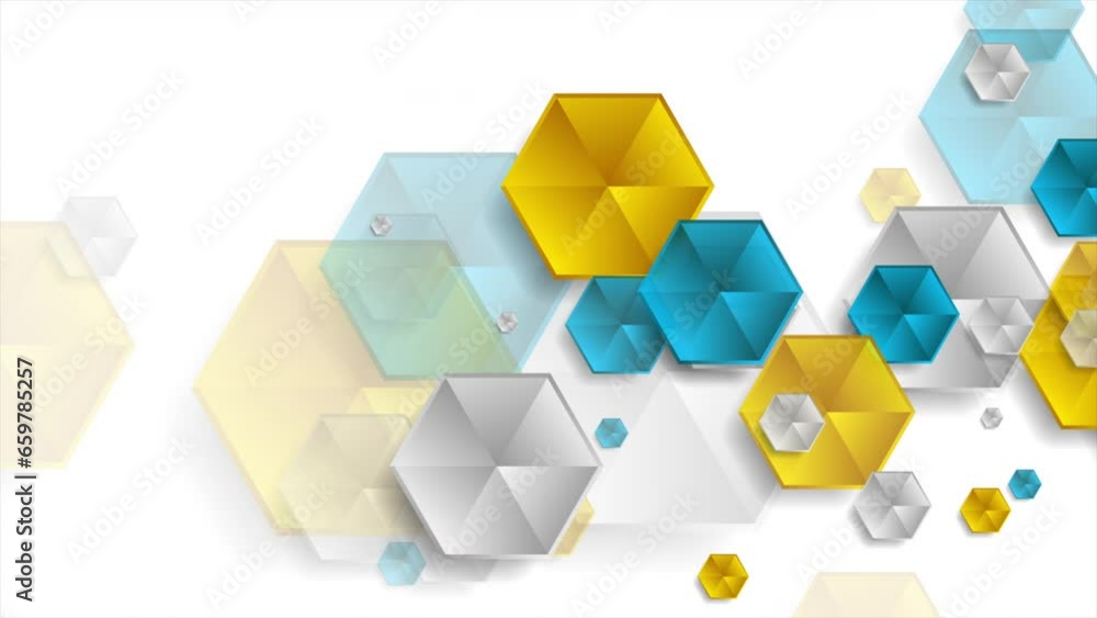 Colorful geometric tech background with glossy hexagons. Seamless ...