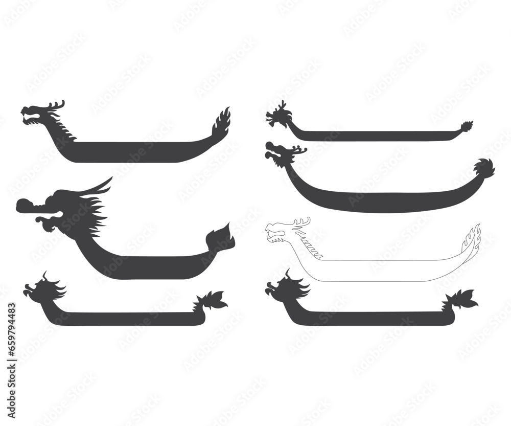 Dragon boat Svg, Dragon boat festival, Dragon boat Racing Silhouetters ...