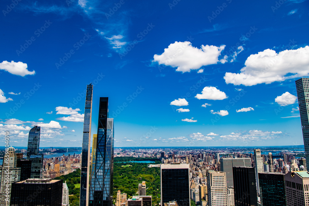 central park landscape. city nature landscape with skyscraper ...