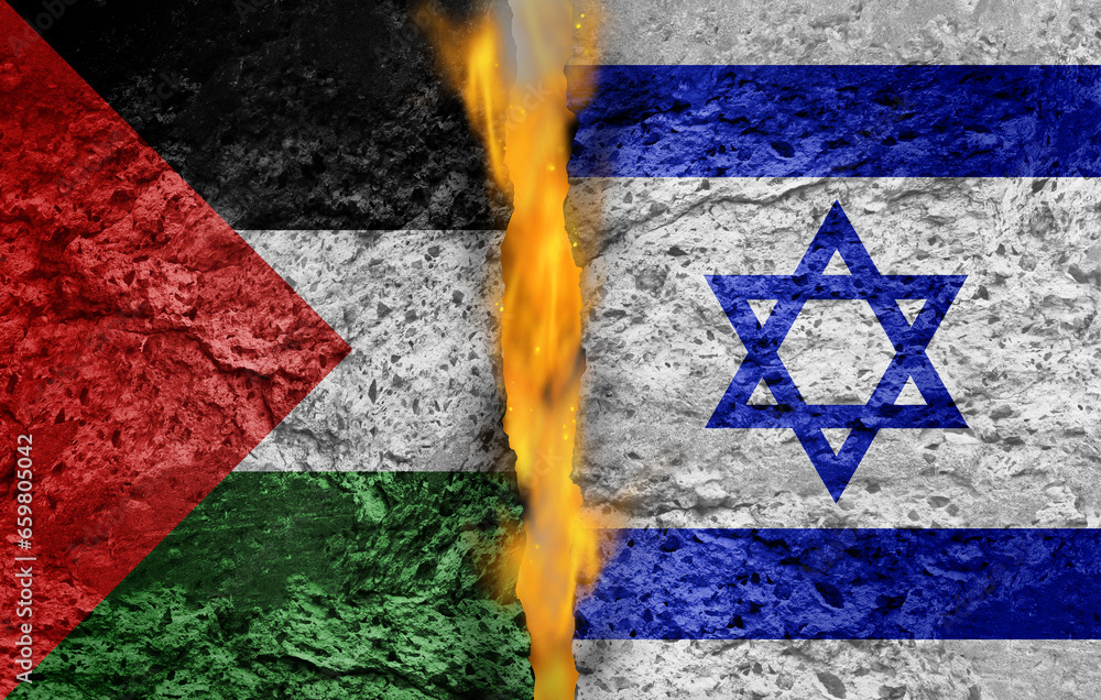 Palestine and Israel conflict as a geopolitical war and crisis between ...