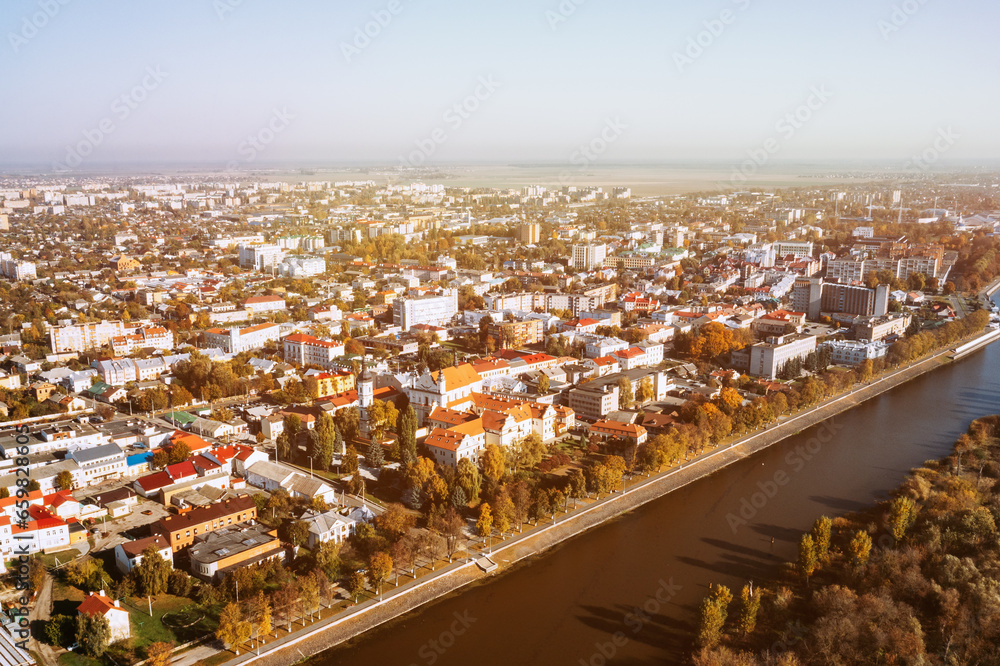 Cityscape Skyline In Autumn Morning. Pinsk, Brest Region, Belarus ...