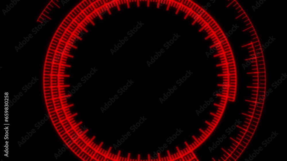 HUD Radial Patterns Speedometer Frame Red Animation Loop Stock Video ...