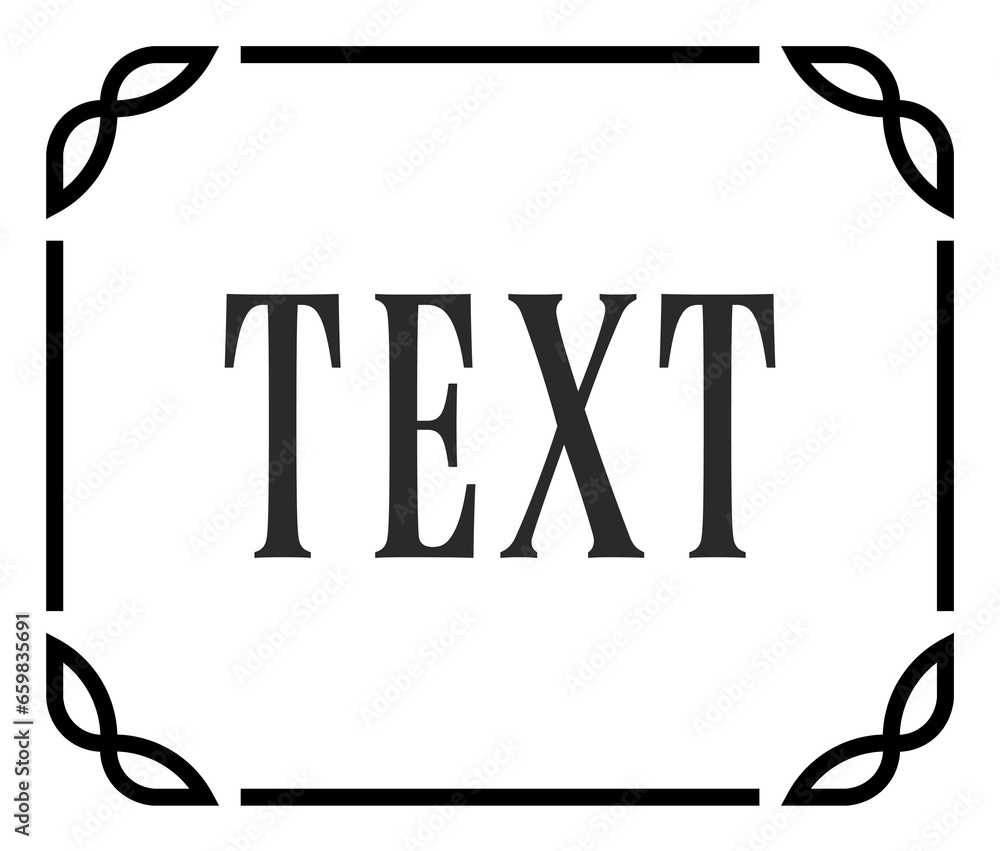 Vector text logo border frame. Ad unit or label background in retro ...