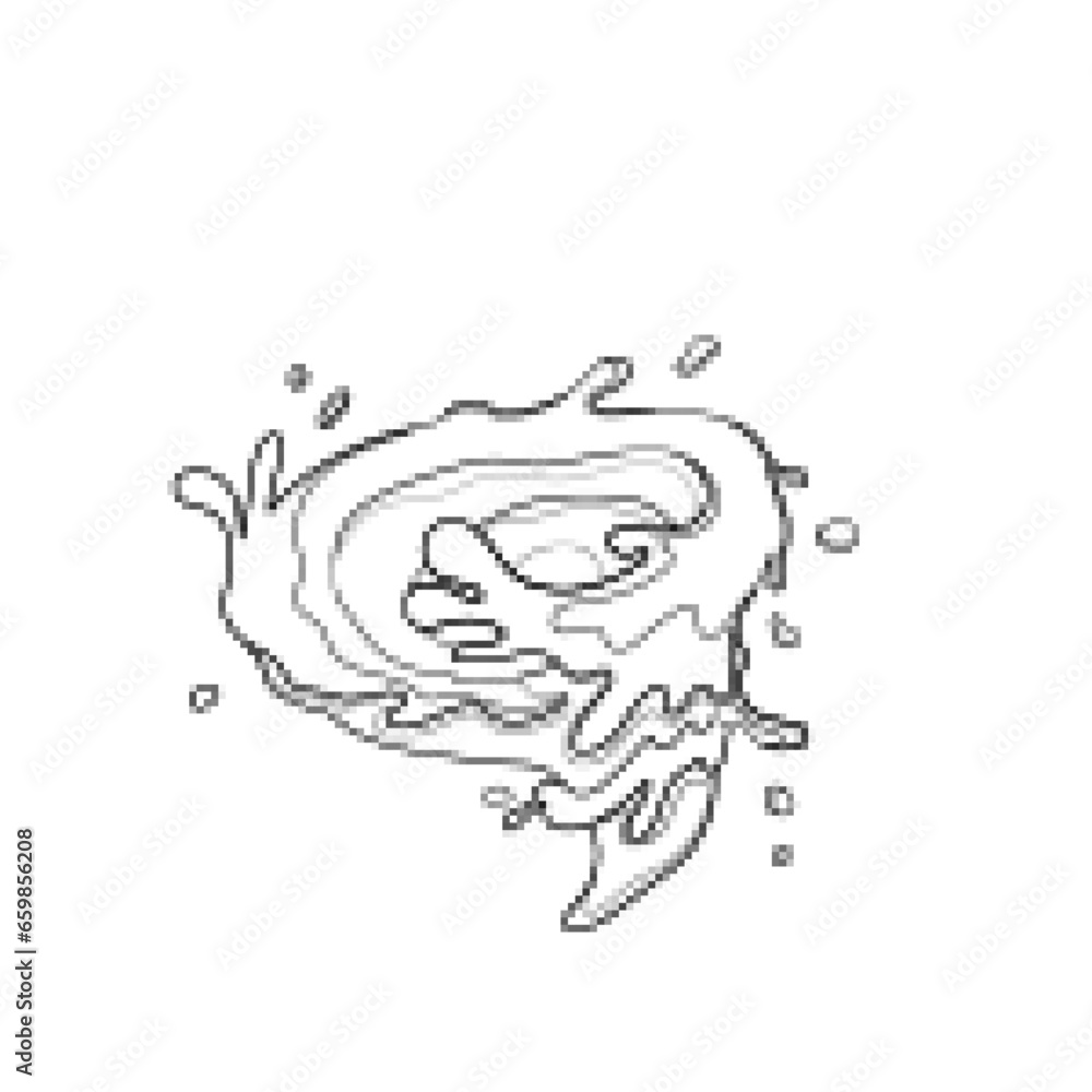 Water and juice splash liquide. One line stroke outline vector ...