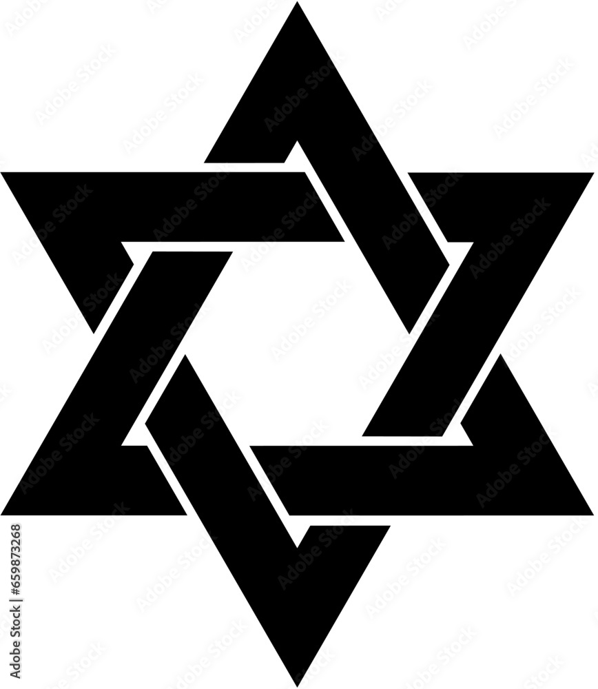 Star of David icon set. Judaism sign. Six pointed star. Vector isolated ...