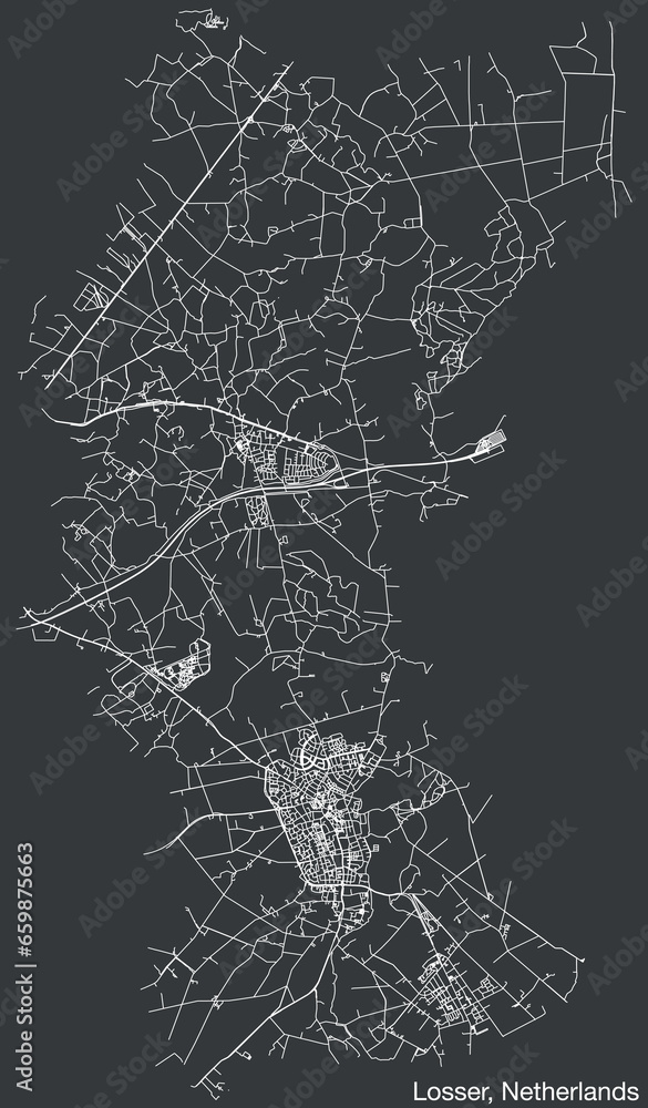 Detailed hand-drawn navigational urban street roads map of the Dutch ...