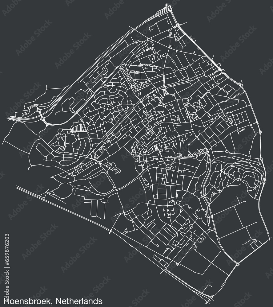 Detailed hand-drawn navigational urban street roads map of the Dutch ...
