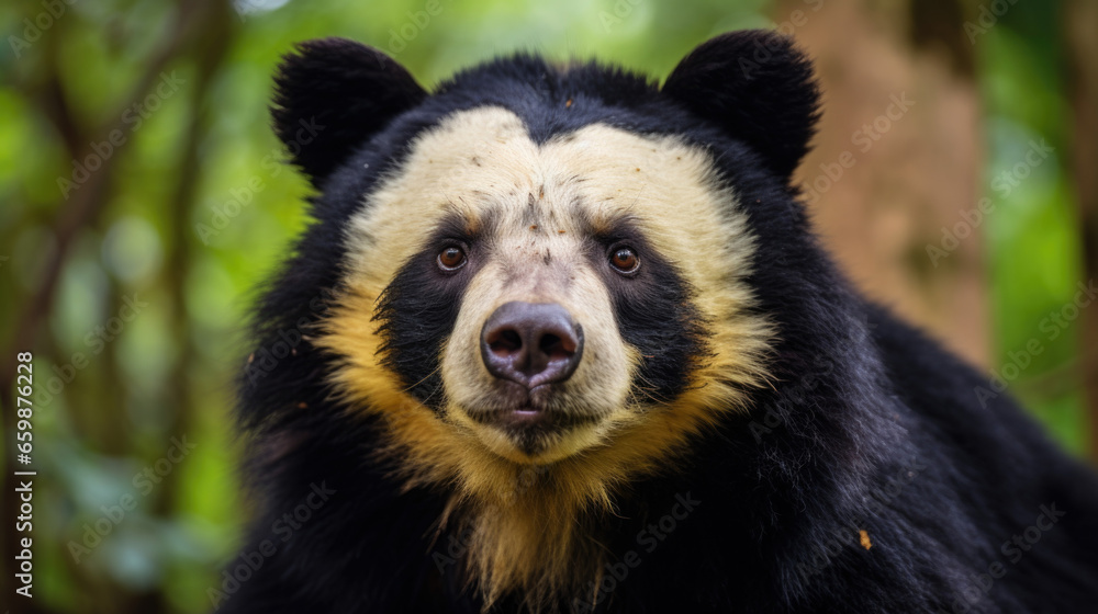Spectacled bear or Andean bears are a subspecies that lives in South ...