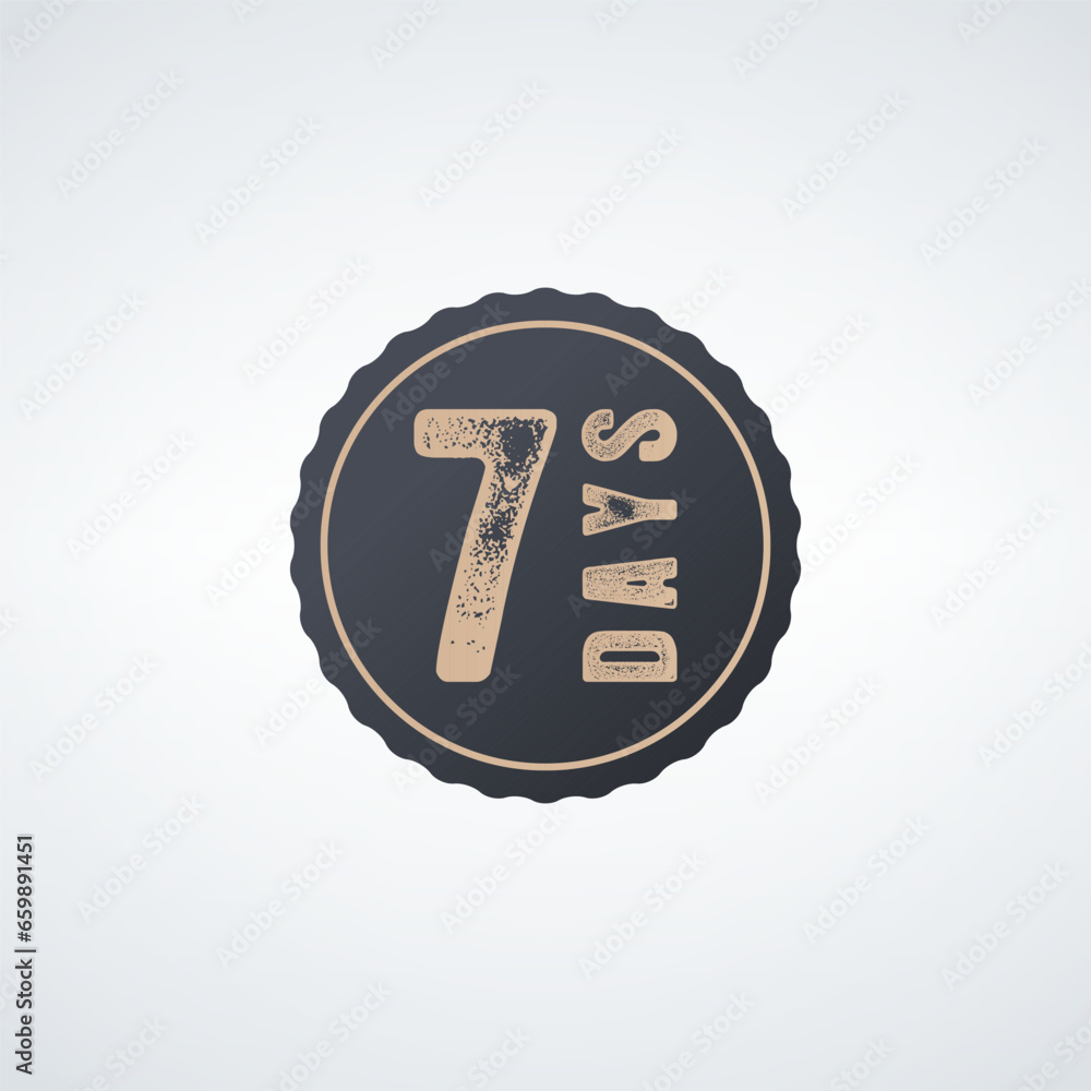 7 days countdown badge icon. 7 days sale price offer promo deal timer ...