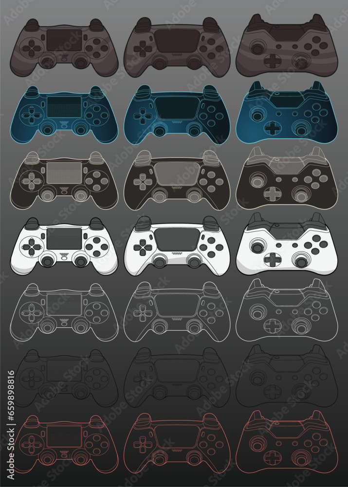 Unbranded gaming controller map set, and schematics for games. Ready to ...