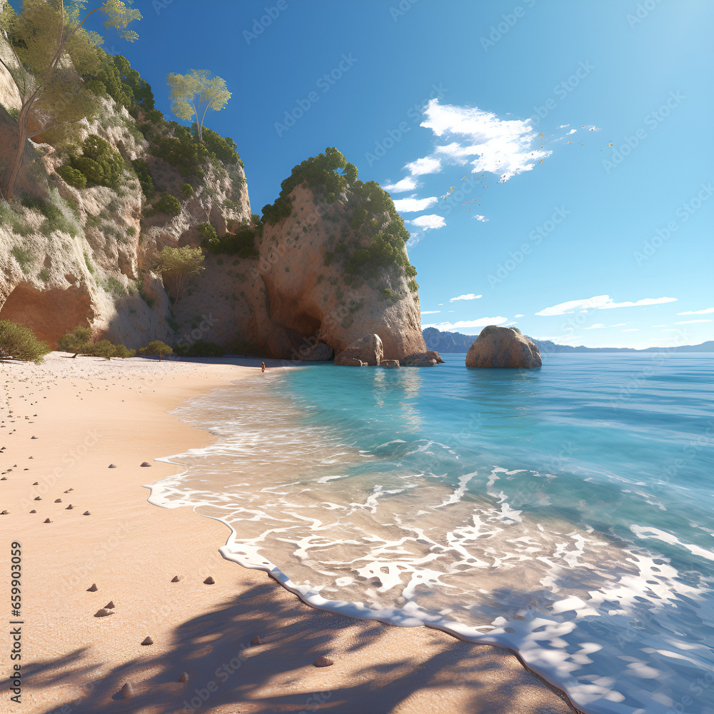 Schönes blaues Meer am Strand urlaub Beautiful blue sea on beach ...