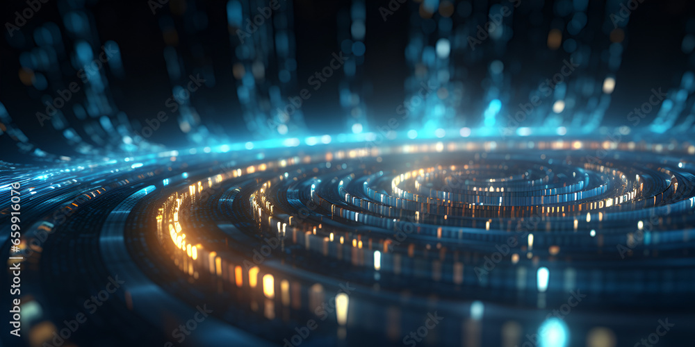 Abstract circle. Shine ring. Sparks particle. Glare sci fi. Space ...