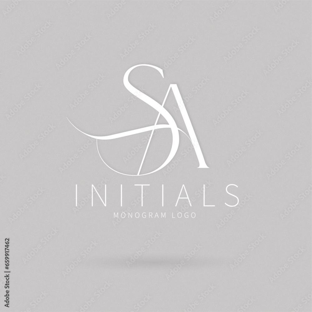 SA Typography Initial Letter Brand Logo, SA brand logo, SA monogram ...
