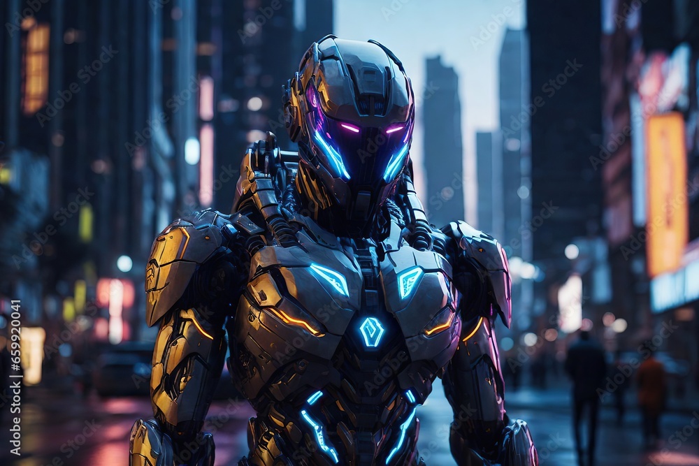 Sentinel of Tomorrow: A futuristic guardian at a city's entrance ...