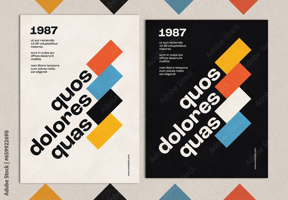 Swiss Style Minimalist Design Poster Layout Stock Template | Adobe Stock