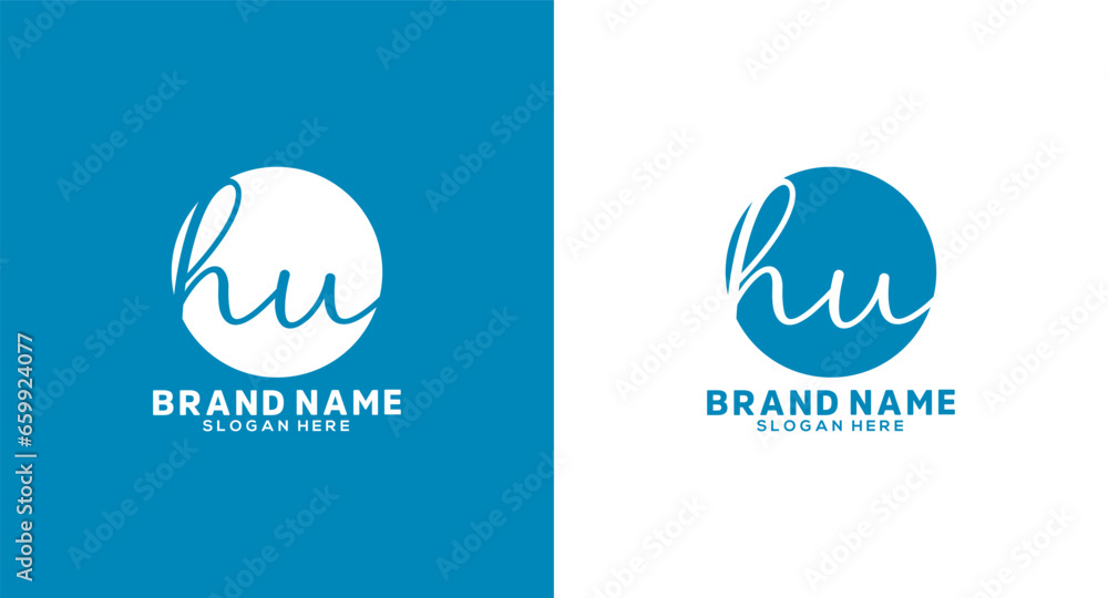 hu Letter Handwriting Signature Logo hu Logo hu icon Stock Vector ...