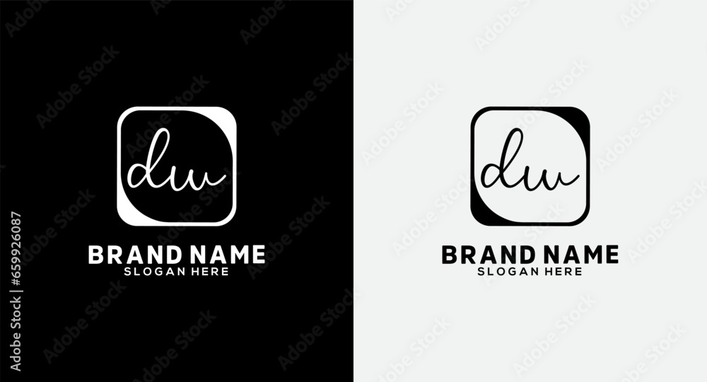 dw Letter Handwriting Signature Logo dw Logo dw icon Design Stock ...