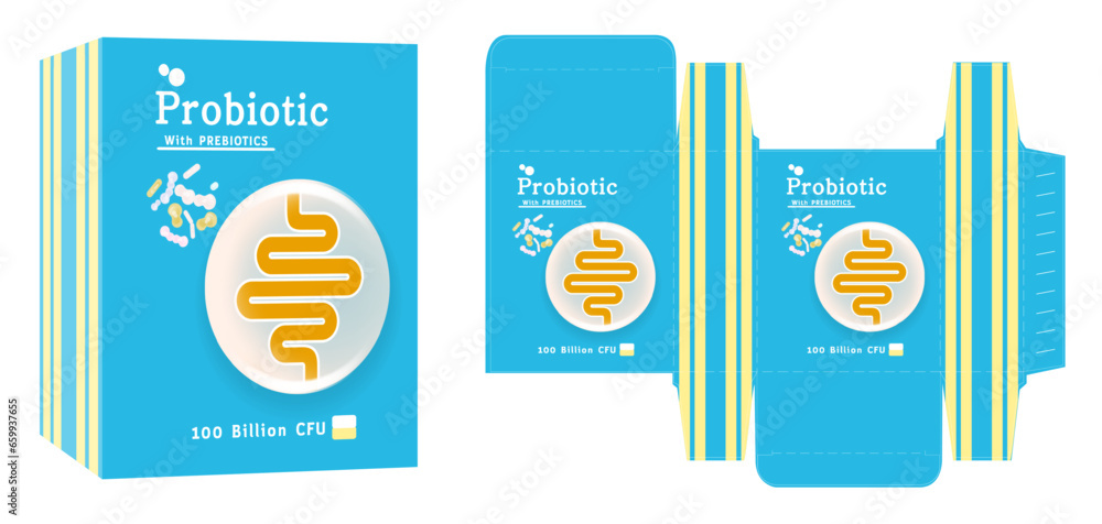 Packaging design, dietary supplement container, probiotic concept box ...