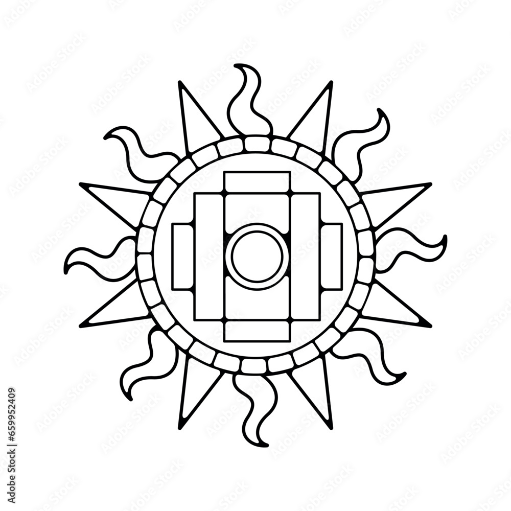Vector Traditional Inca Symbol Chakana Icon Illustration Isolated Stock ...