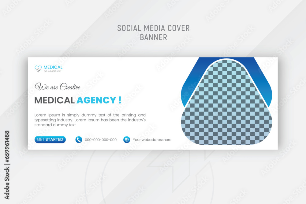 Vector modern medical theme linkedin healthcare and hospital facebook ...