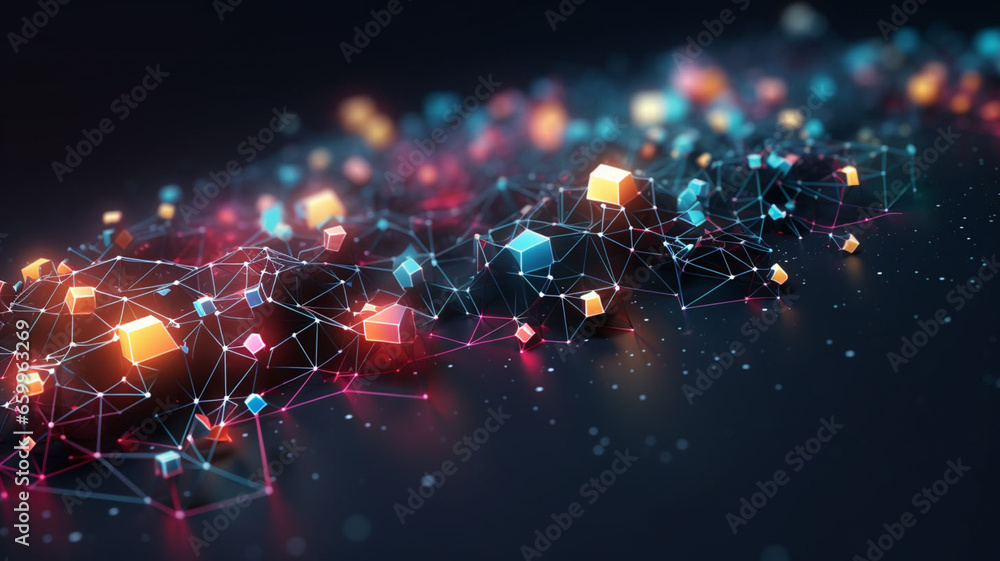 Cyber Rhapsody: 3D Networked Particles in a Palette of Cyberpunk Colors ...