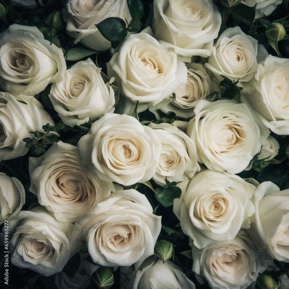 Bouquet de roses roses, symbole d'amour et de beauté, parfait pour les ...