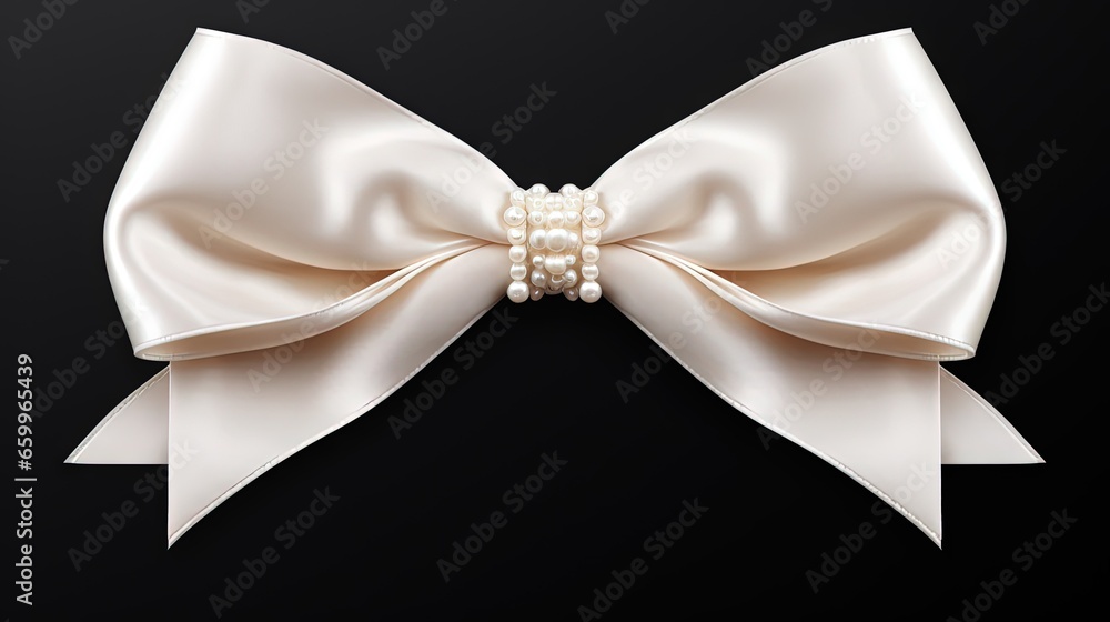 Foto de White or light pearl color ribbon for raising awareness on Lung ...