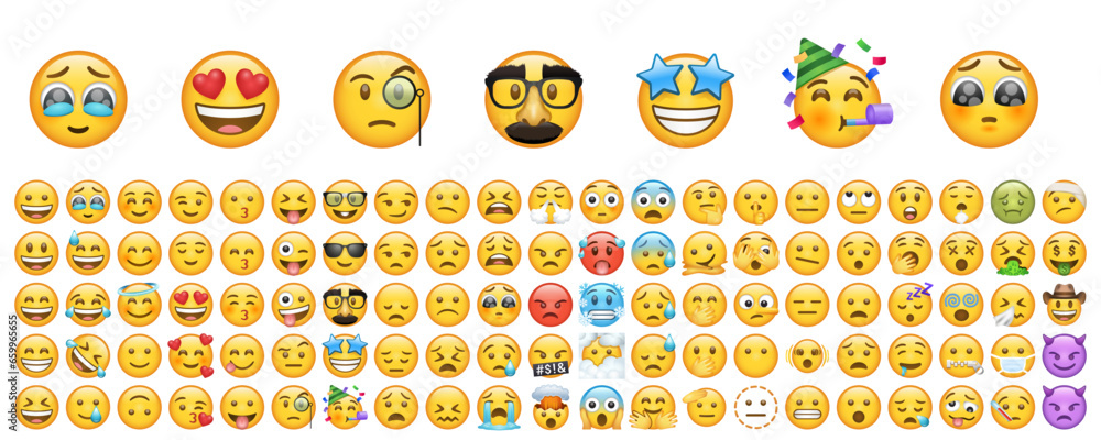 WhatsApp Emoji List - Complete Facial Expression. (100% Vector SVG ...