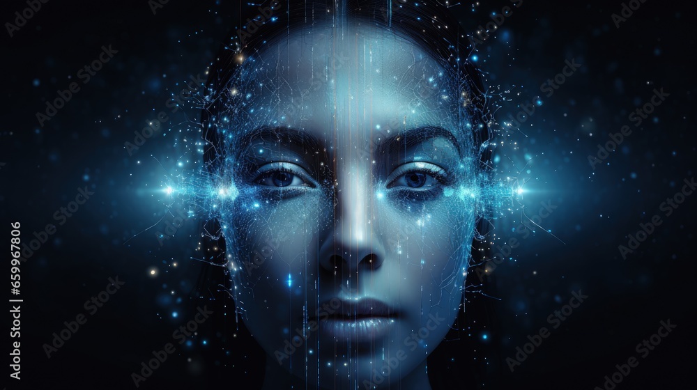 Responsive Web Banner Design With Illustration Of Human Face Made By