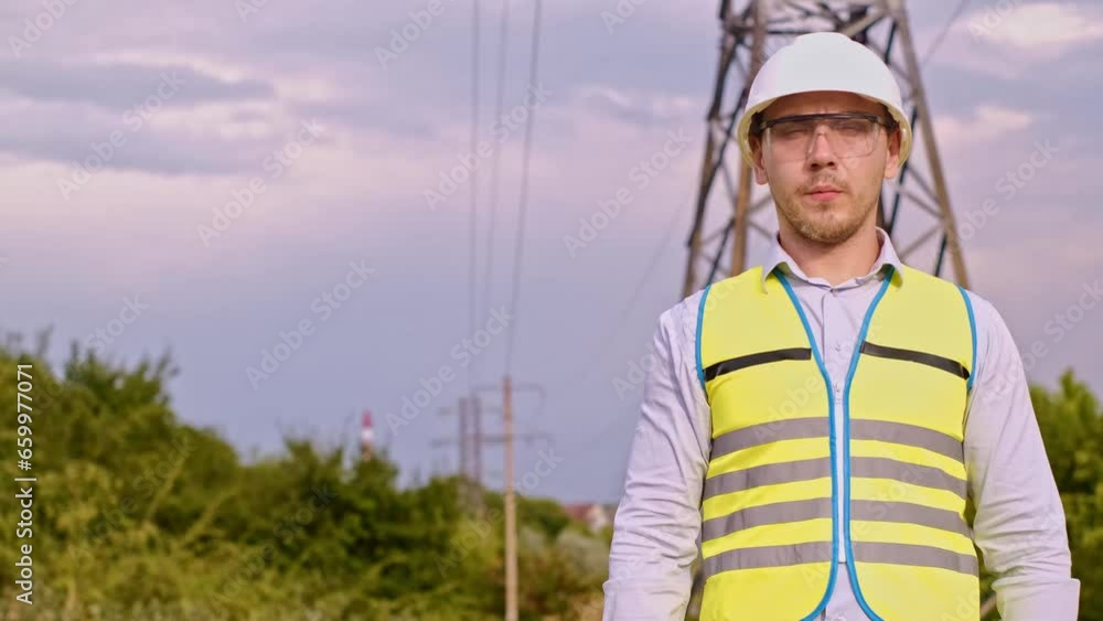 Electrical technician at a power plant. Electrical distribution ...