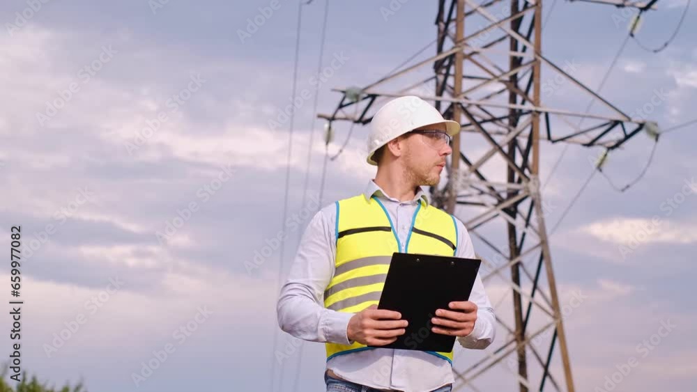 Electrical technician at a power plant. Electrical distribution ...
