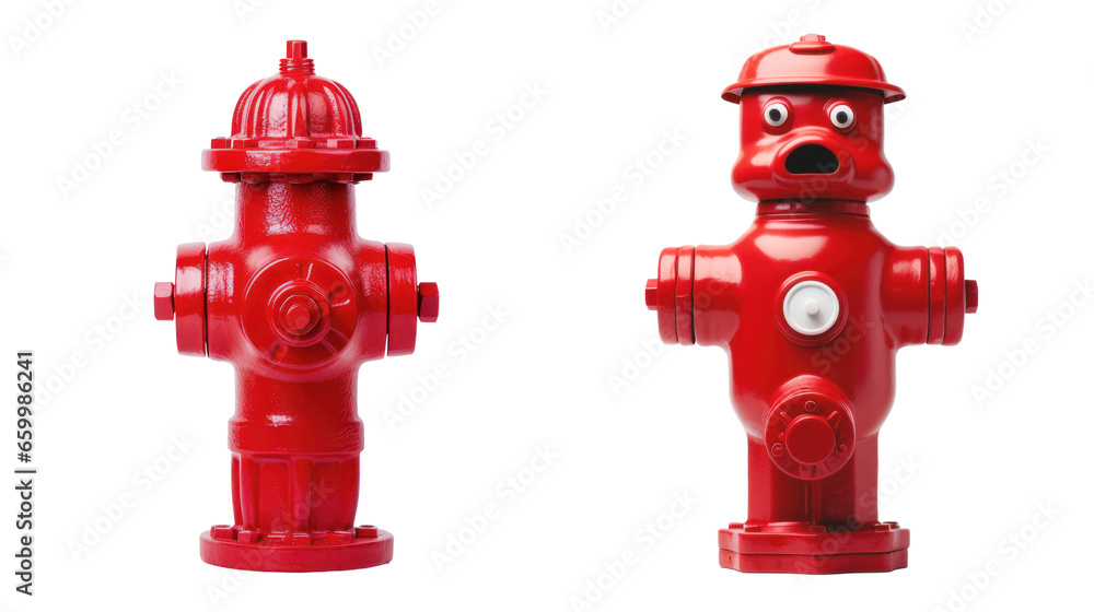 Red fire hydrant isolated on transparent background, for montage ...