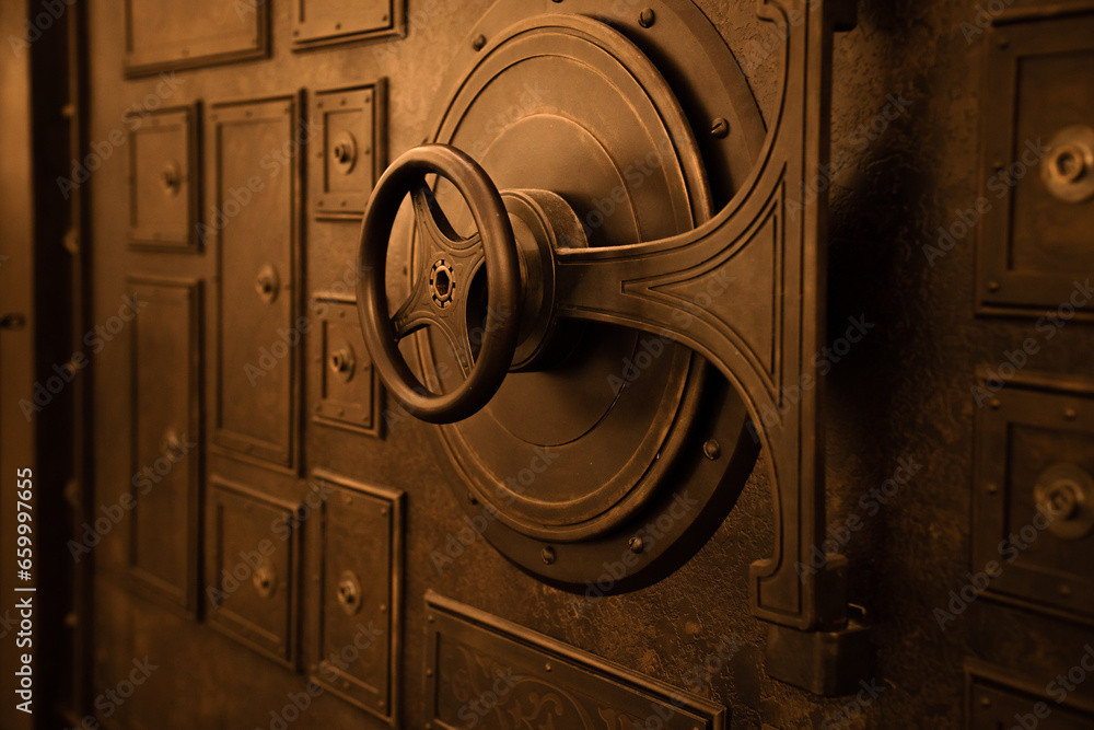 bank vault, bank safe door, concept of reliability and safety Stock ...